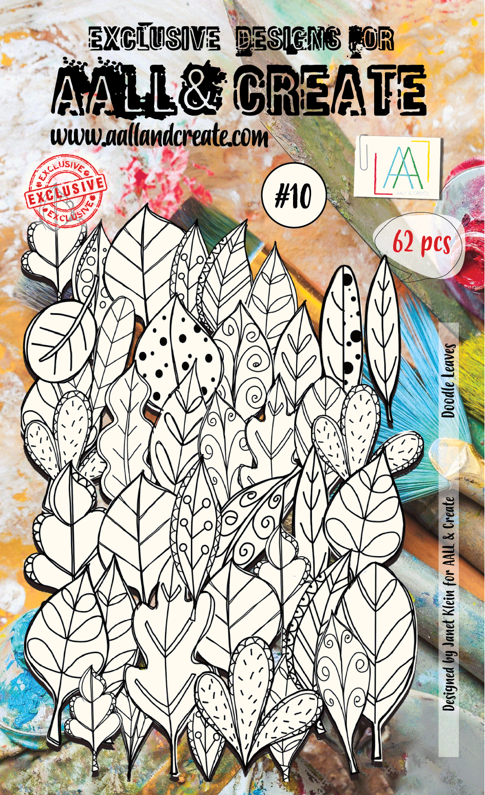 #10 - Ephemera Die-Cuts - Doodle Leaves -White - AALL & Crea - HOBBYLAGERET