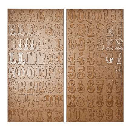 Kraft Resist Chipboard - Alphas and Numbers - HOBBYLAGERET