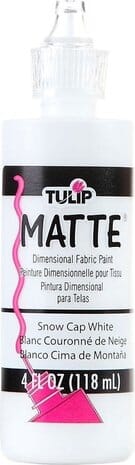 Tulip Matte Dimensional Fabric Paint Snow Cap White 4 fl oz - HOBBYLAGERET