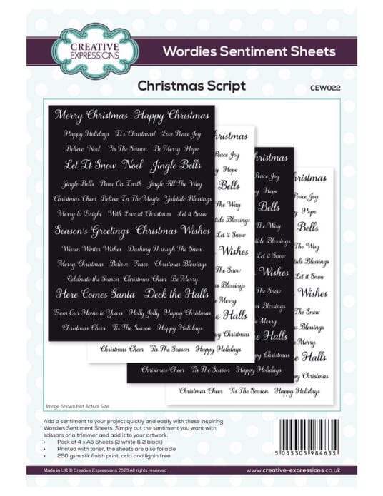 Creative Expressions Wordies Sentiment Sheets 6x8 Inch Chri - HOBBYLAGERET