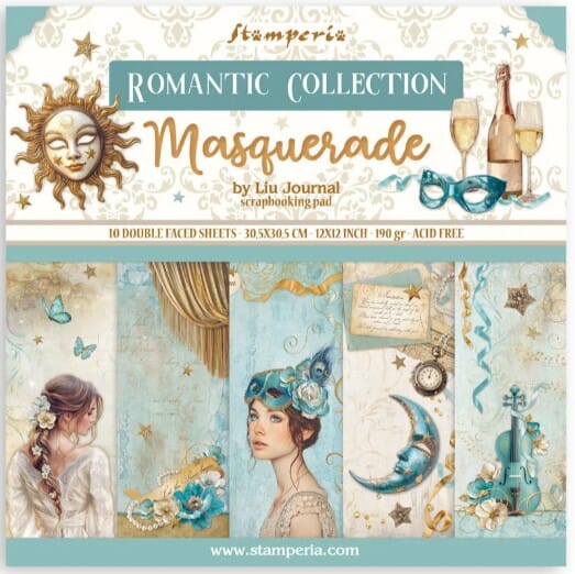 Stamperia Masquerade 12x12 Inch Paper Pack (SBBL165) - HOBBYLAGERET
