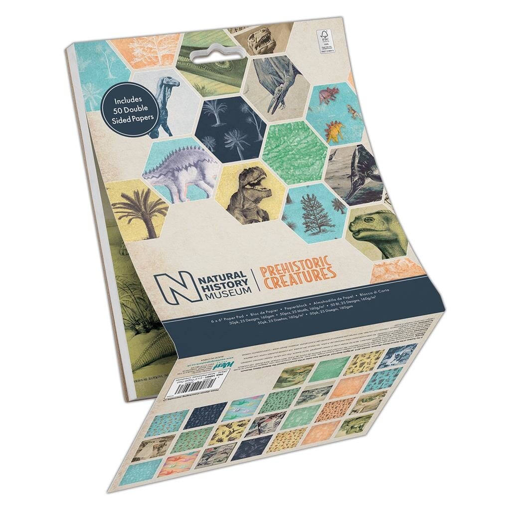 Papermania Prehistoric Creatures 6x6 Inch Paper Pad (PMA 160 - HOBBYLAGERET