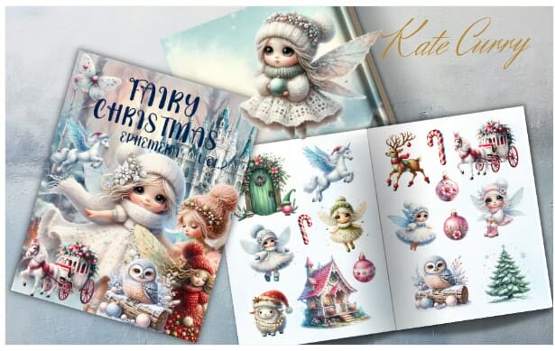 Fairy Christmas Ephemera Book Vol.2, Poortoast and Kate Curr - HOBBYLAGERET