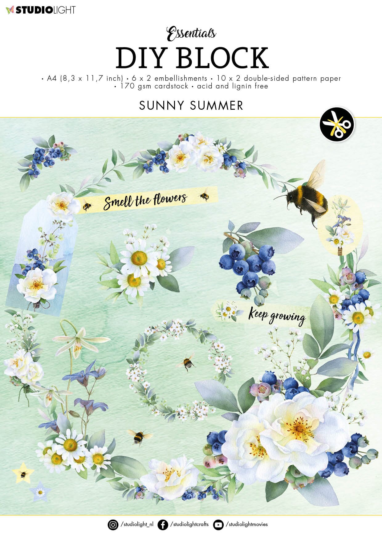 SL DIY Block Sunny summer Essentials294x210x9mm 32 SH nr.43 - HOBBYLAGERET
