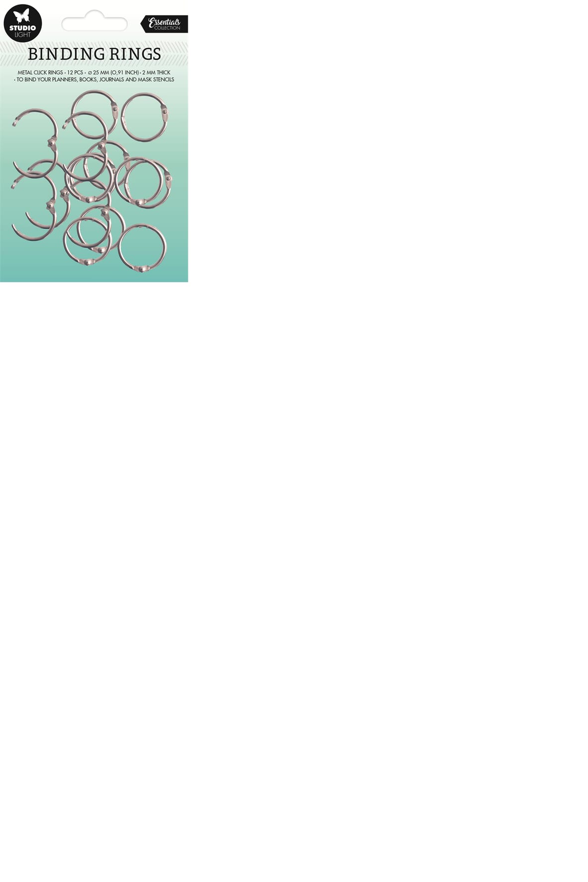 SL Binding click rings Silver Essentials 23x23x3mm 12 PC nr. - HOBBYLAGERET
