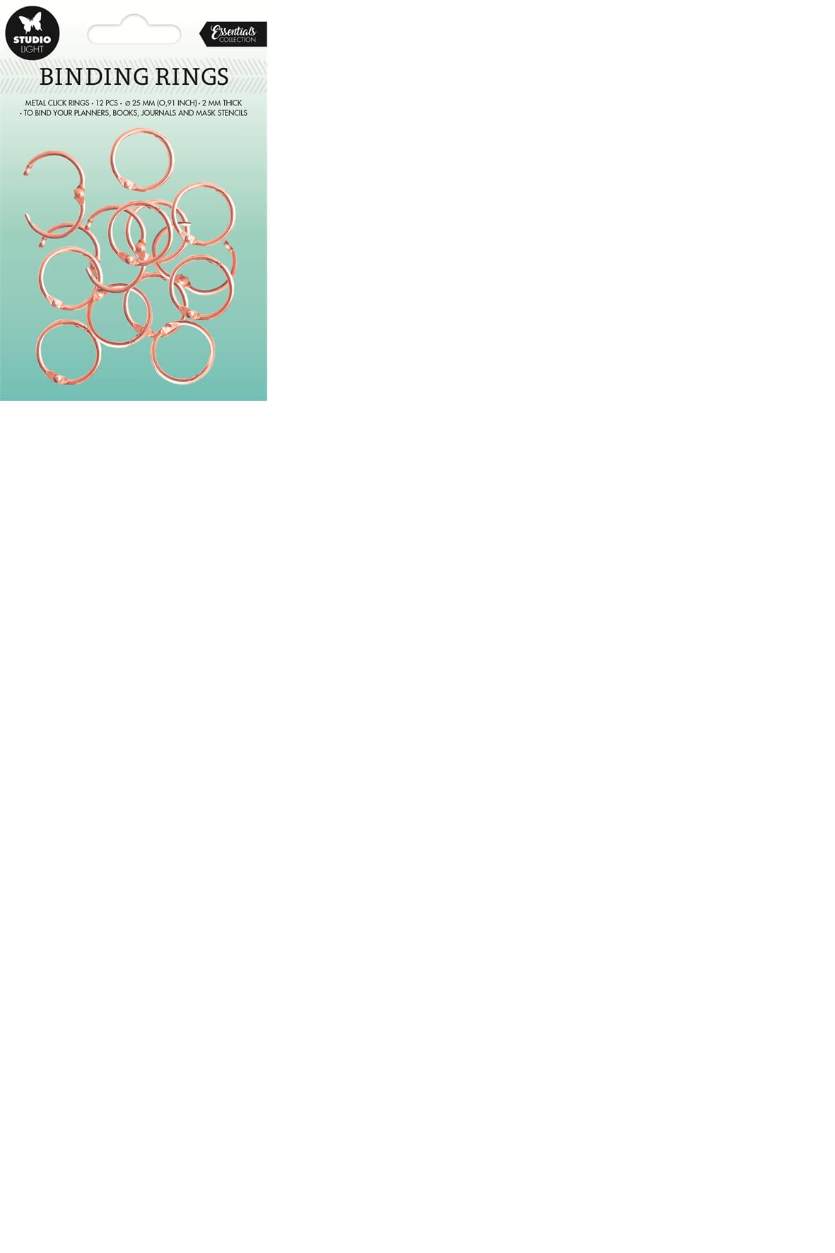 SL Binding click rings Rose Essentials 23x23x3mm 12 PC nr.04 - HOBBYLAGERET