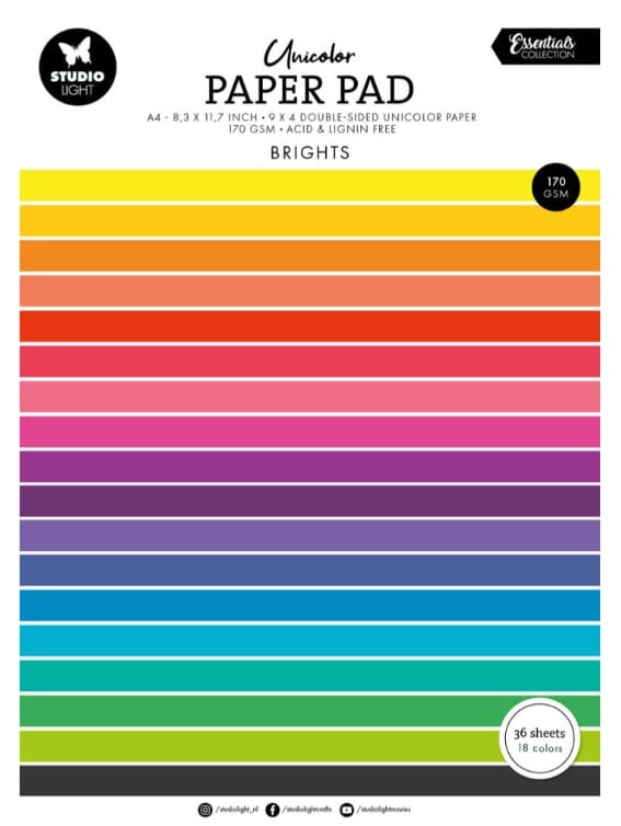 Studio Light Brights Tones A4 Essentials Unicolor Paper Pad - HOBBYLAGERET