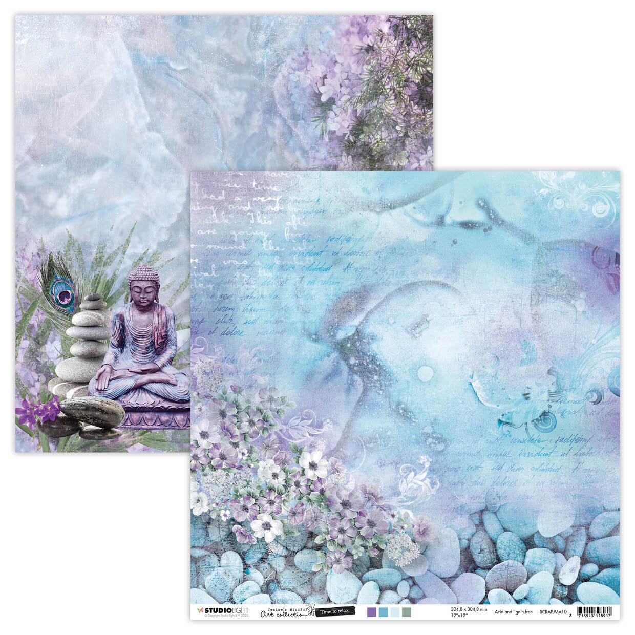 Jenines Mindful Art Scrap 200gr Time to Relax 304x304mm nr.1 - HOBBYLAGERET