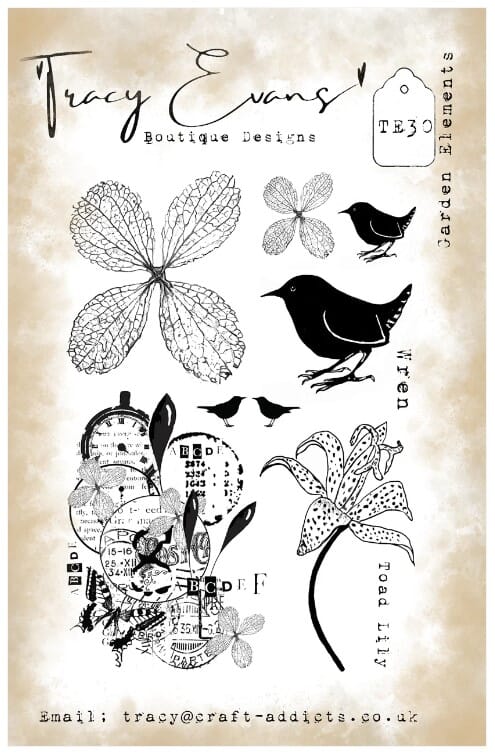 Tracy Evans - TE030 - Garden Elements (A5 Stamp) - HOBBYLAGERET